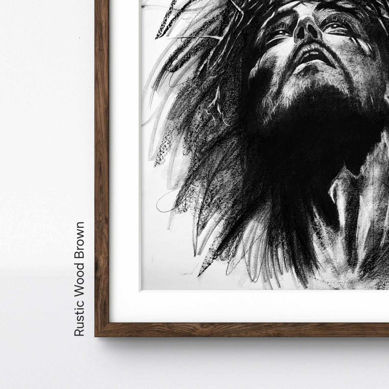 Black Jesus Charcoal Drawing | Crown of Thorns | Son of God Artwork ...