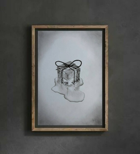 Ice Cube Original Graphite Art Ice Cube Drawing Gift Ice - Etsy