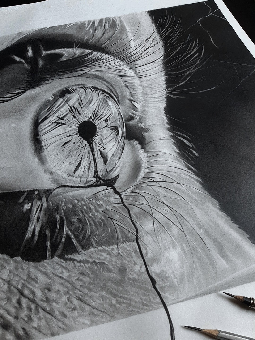 Balck Tears, Pencil Drawing, Realistic Drawing, Black Pearl, Eyes ...