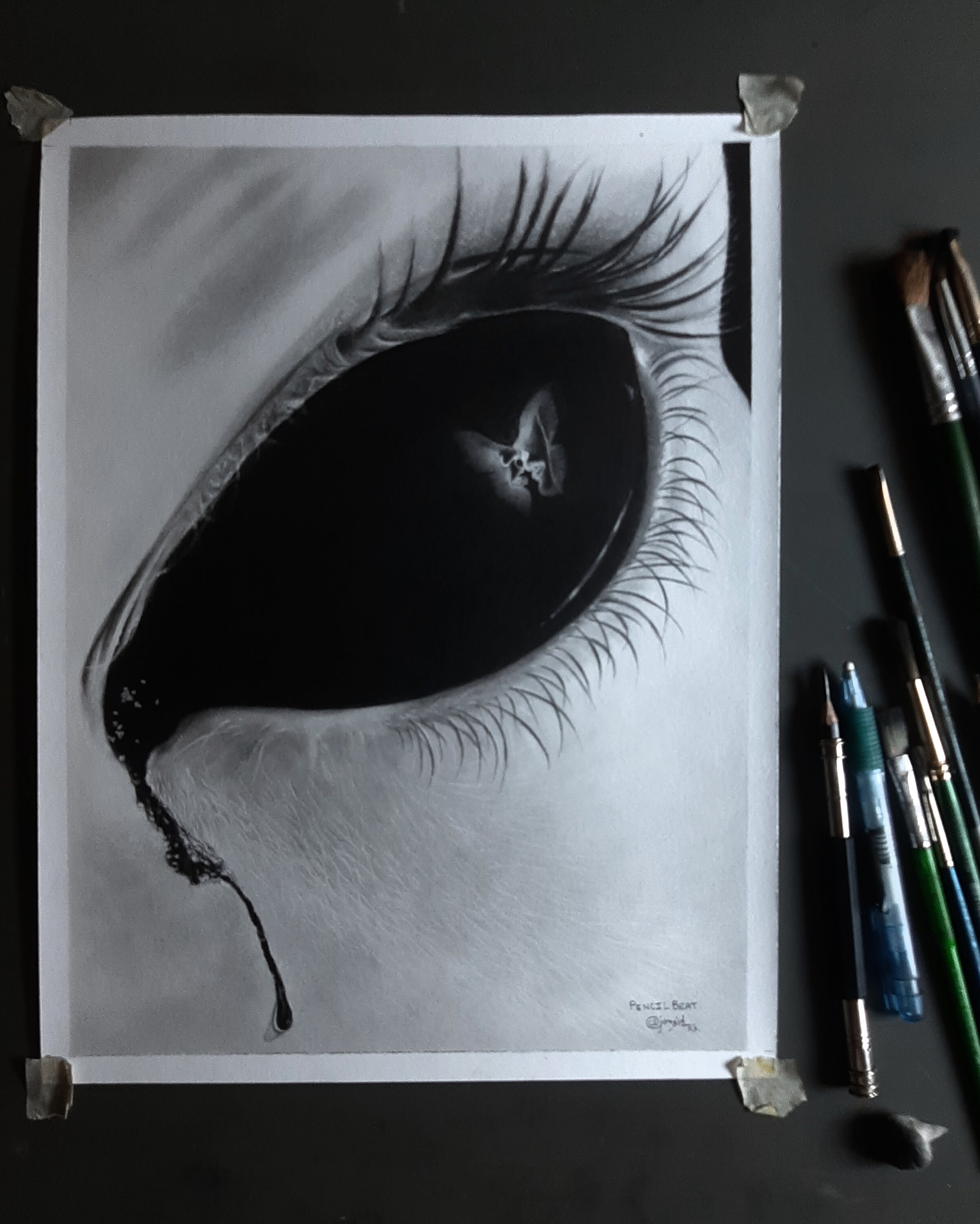 Black And White Eye Sketch