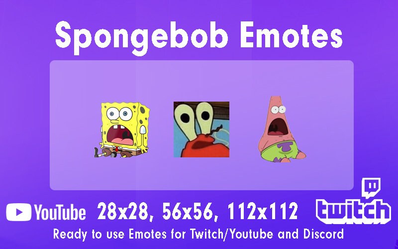 Spongebob Meme Emotes Twitch Emotes Youtube Gaming Discord | Etsy
