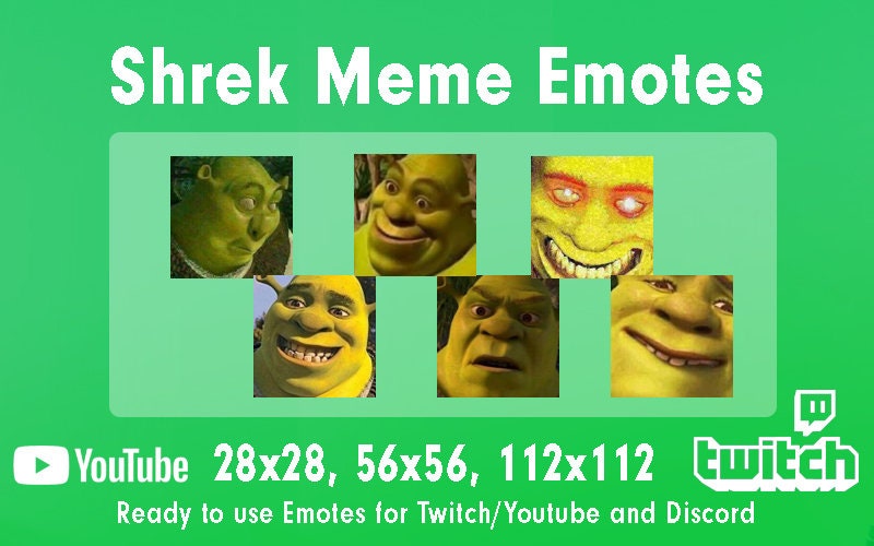 Shrek Meme Emotes Twitch Emotes Discord Emotes Shrek Pack 2 Drawing ...