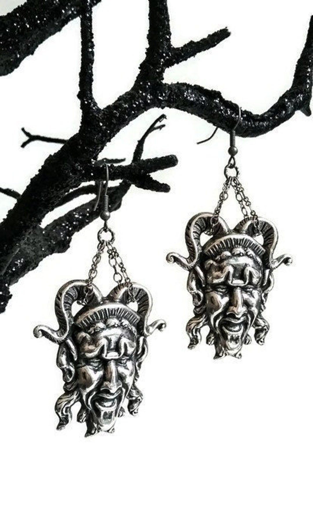 LITTLE HORN Beelzebub Demonic Gothic Antiqued Silver Satanic Devil ...