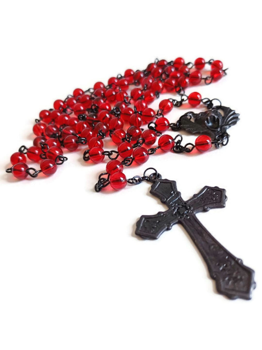 DRUCILLA Gothic Victorian Ruby Red Black Glass Gargoyle and Sacred ...