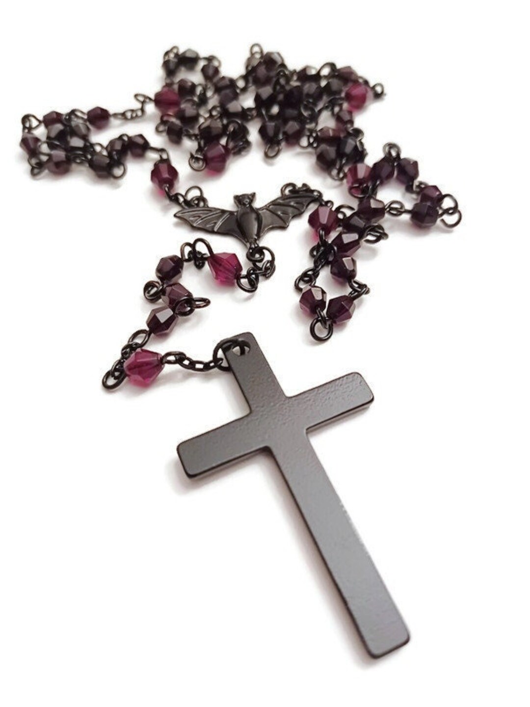 SANGUINE Gothic Victorian Black Vampire Bat Dark Garnet Red Glass ...