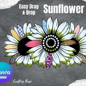 Create Your Own Sunflower Design, Fully Editable Sunflower Canva Frame ...