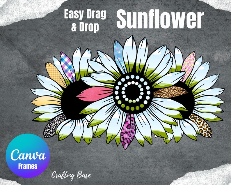 Create Your Own Sunflower Design, Fully Editable Sunflower Canva Frame ...