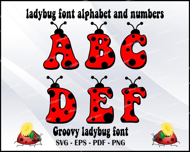Ladybug Font Letters Aphabet Svg, Birthday Girl Boy Svg, Ladybug SVG ...