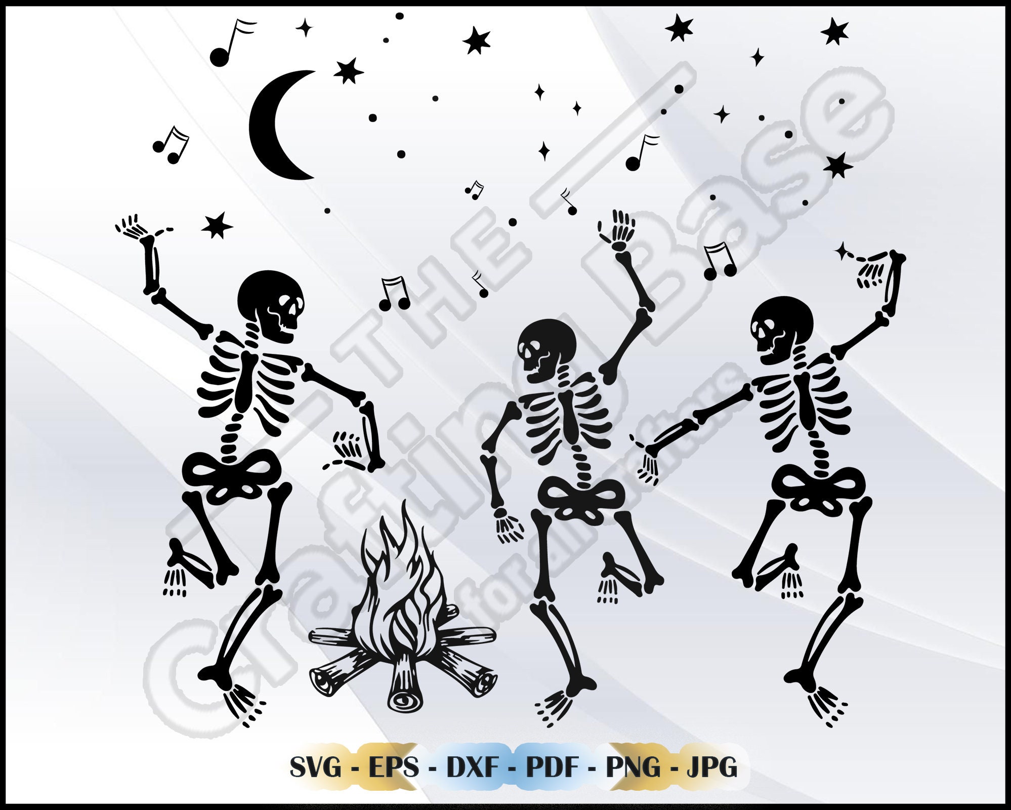 Dancing Skeleton Silhouettes