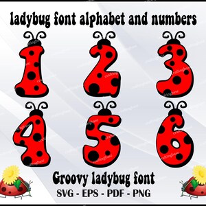 Ladybug Font Letters Aphabet Svg, Ladybug Png, Birthday Girl Boy Svg ...