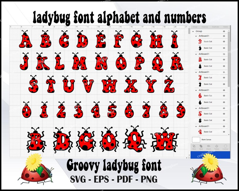Ladybug Font Letters Aphabet Svg, Birthday Girl Boy Svg, Ladybug SVG ...