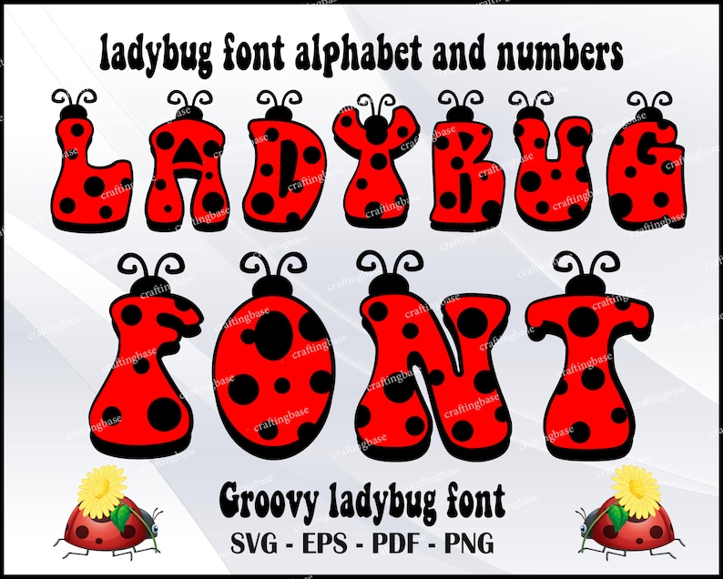 Ladybug Font Letters Aphabet Svg, Ladybug Png, Birthday Girl Boy Svg ...