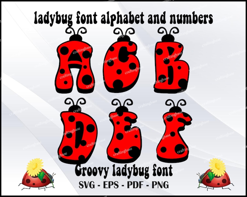 Ladybug Font Letters Aphabet Svg, Ladybug Png, Birthday Girl Boy Svg ...