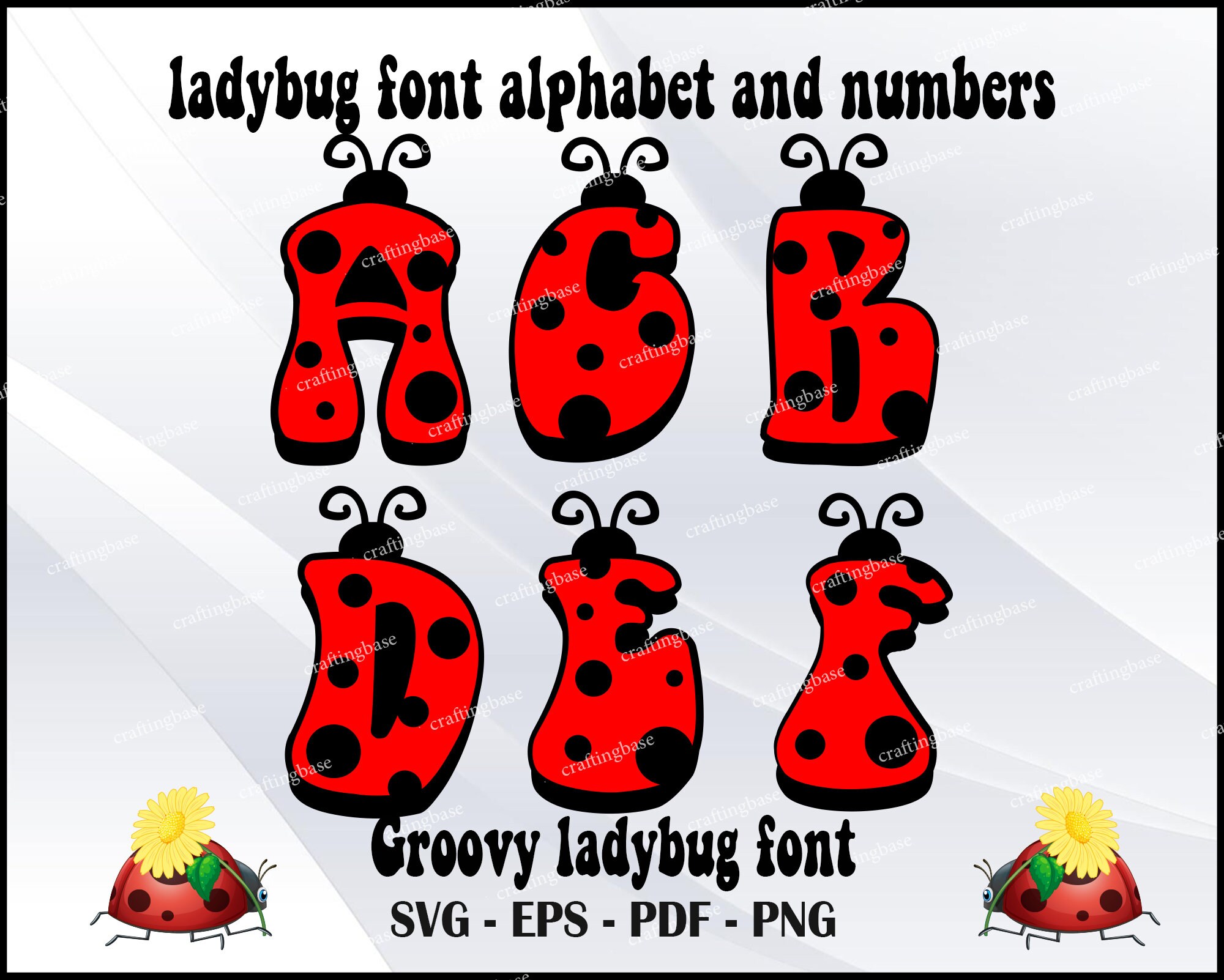 Ladybug Font Letters Aphabet Svg, Ladybug Png, Birthday Girl Boy Svg ...