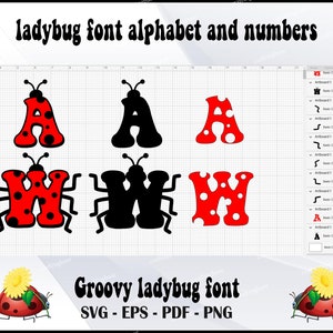 Ladybug Font Letters Aphabet Svg, Birthday Girl Boy Svg, Ladybug SVG ...