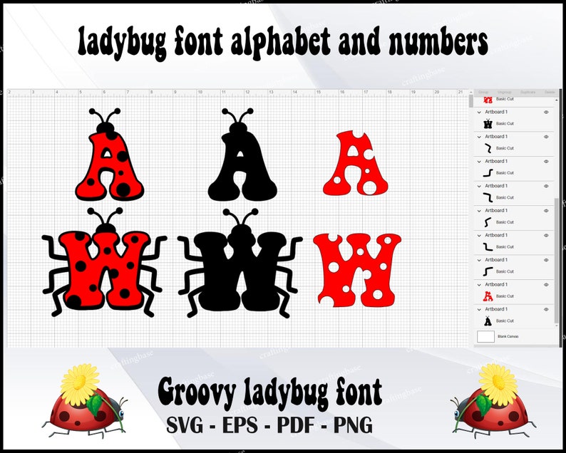 Ladybug Font Letters Aphabet Svg, Birthday Girl Boy Svg, Ladybug SVG ...