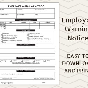 Employee Warning Notice, Professional and Effective Employee Warning ...