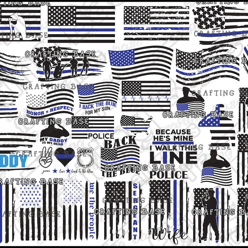 Thin Blue Line Svg - Etsy
