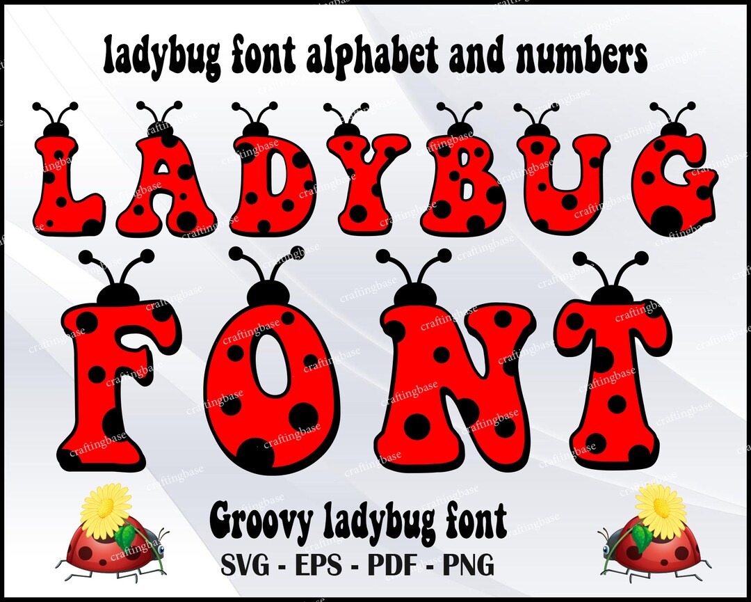 Ladybug Font Letters Aphabet Svg, Birthday Girl Boy Svg, Ladybug SVG ...