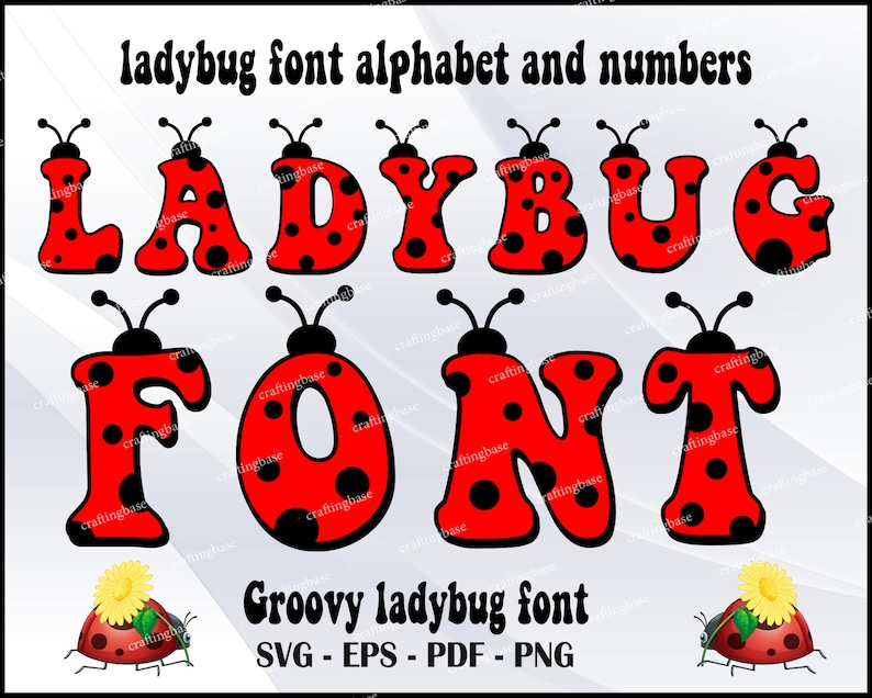 Ladybug Font Letters Aphabet Svg, Birthday Girl Boy Svg, Ladybug SVG ...
