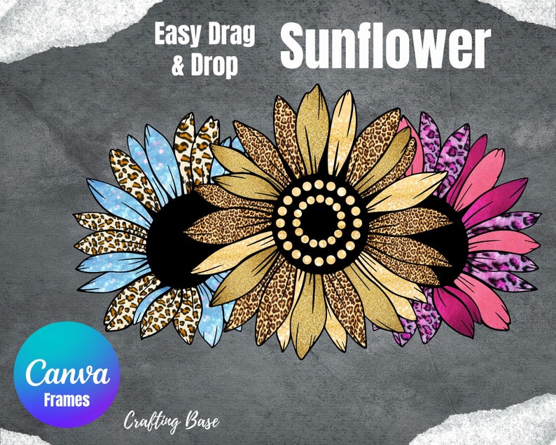 Create Your Own Sunflower Design, Fully Editable Sunflower Canva Frame ...