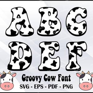 Cow Font Png, Svg, Cow Skin Font, Cow Pattern Font, Cow Letters and ...