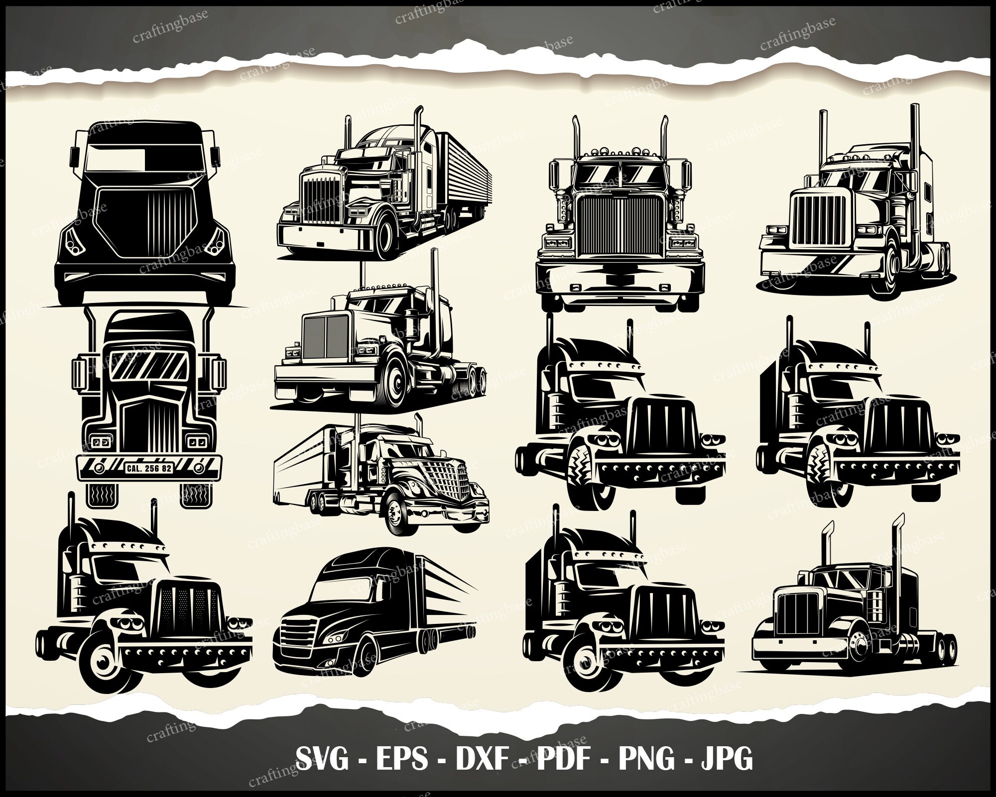 Truck Svg, Semi Truck Svg, Truck Driver Svg, Truck Clipart, Trucker Svg ...