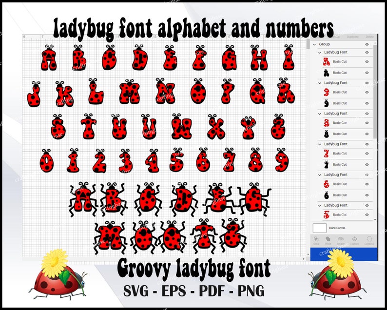 Ladybug Font Letters Aphabet Svg, Ladybug Png, Birthday Girl Boy Svg ...