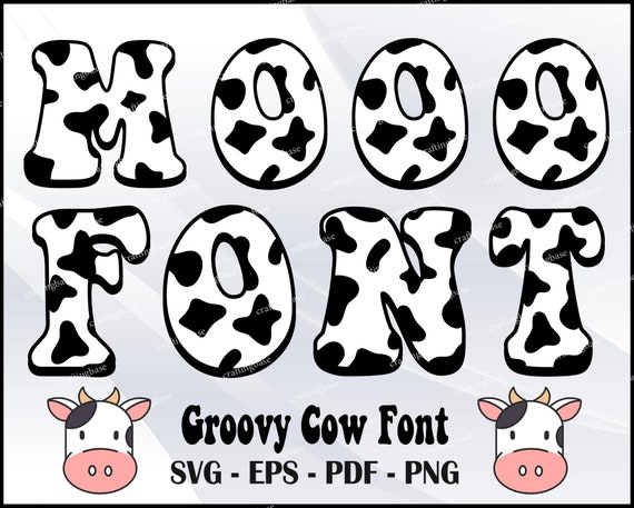 Cow Font Png Svg Cow Skin Font Cow Pattern Font Cow - Etsy UK