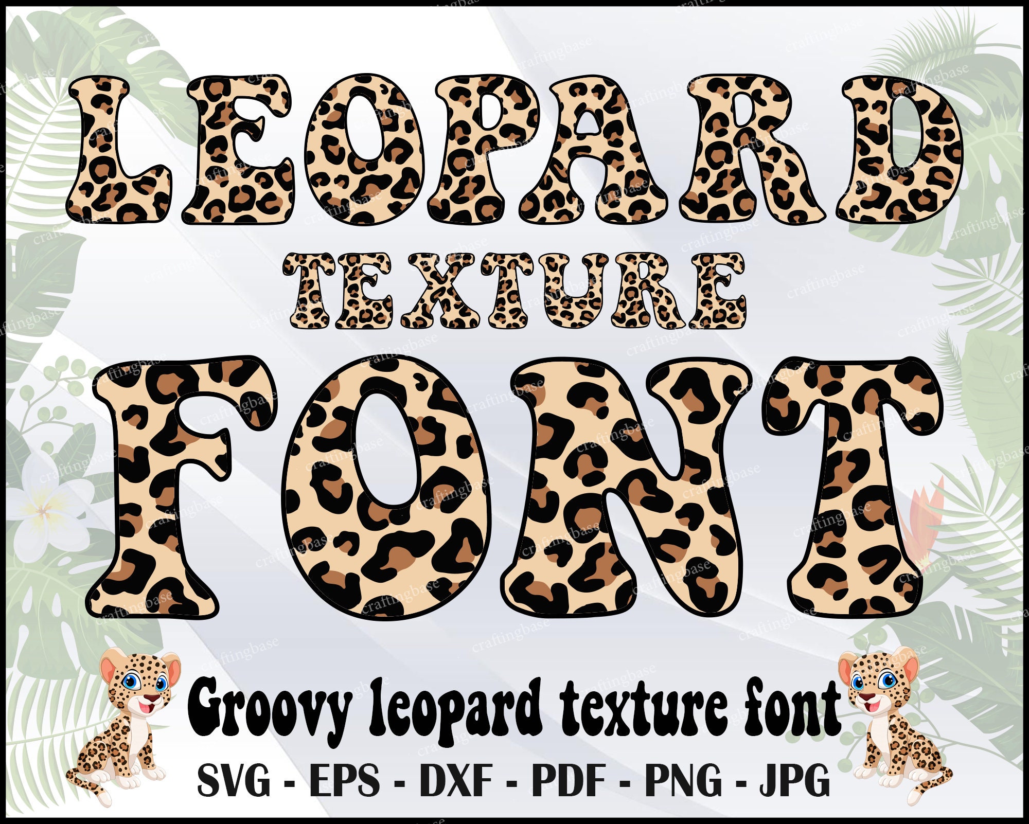 Leopard Texture Font Animal Font Safari Font Leopard Print Font Leopard ...
