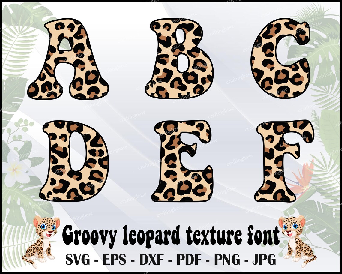 Leopard Texture Font Animal Font Safari Font Leopard Print Font Leopard ...
