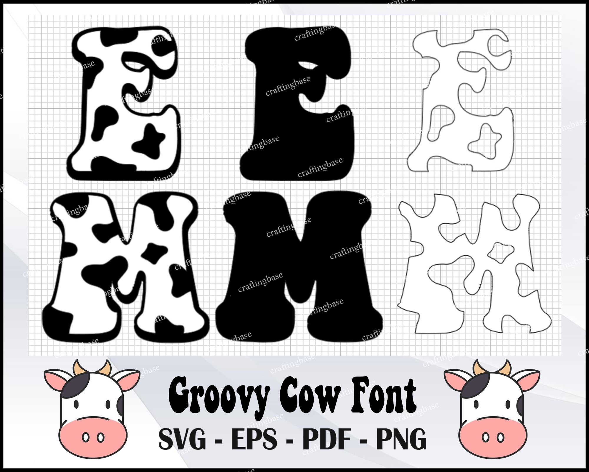 Fuente de vaca png, svg, fuente de piel de vaca, fuente de patrón de ...