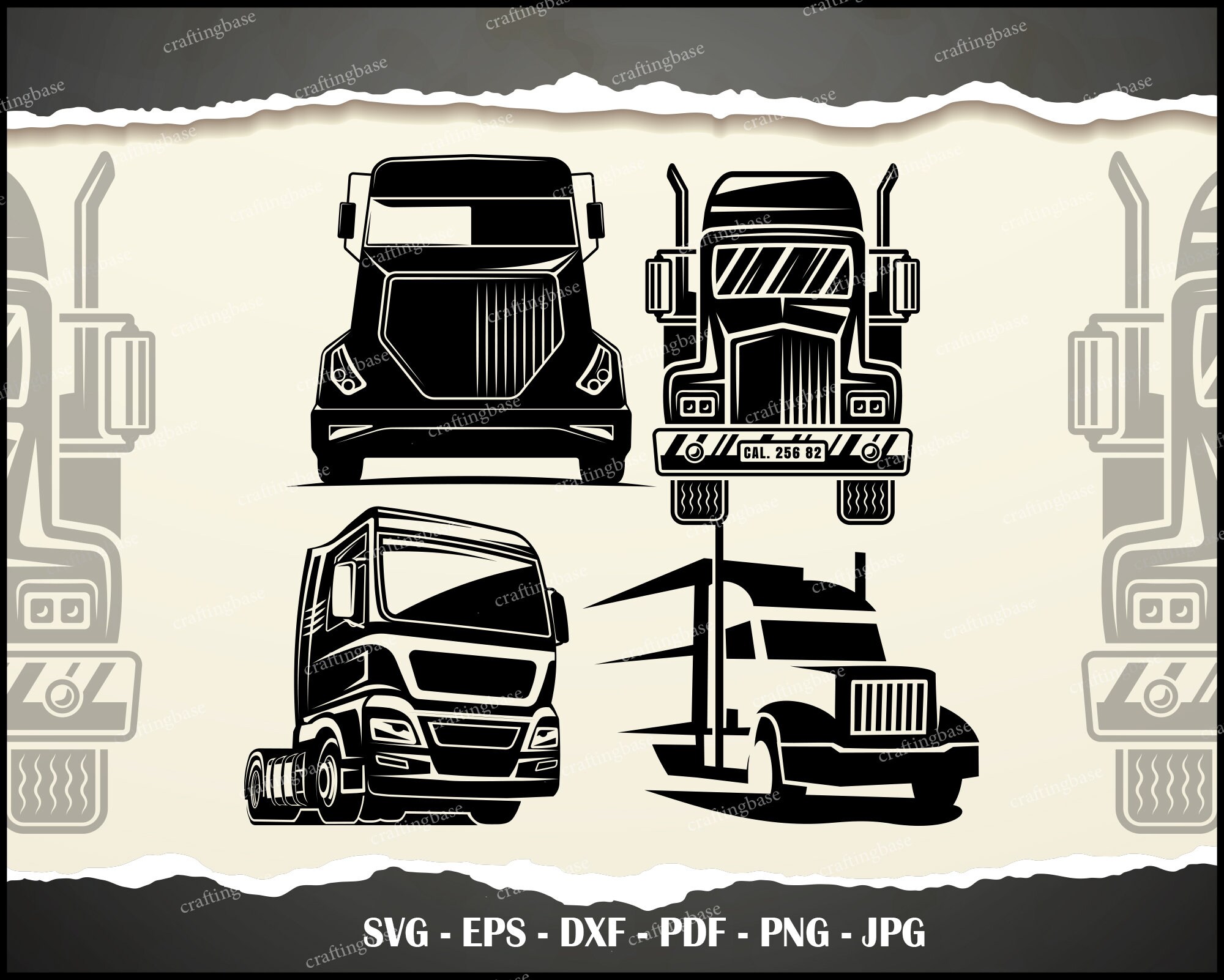 Truck Clipart, Trucker Svg, Big Truck Svg, 18 Wheeler Svg, Truck Png ...