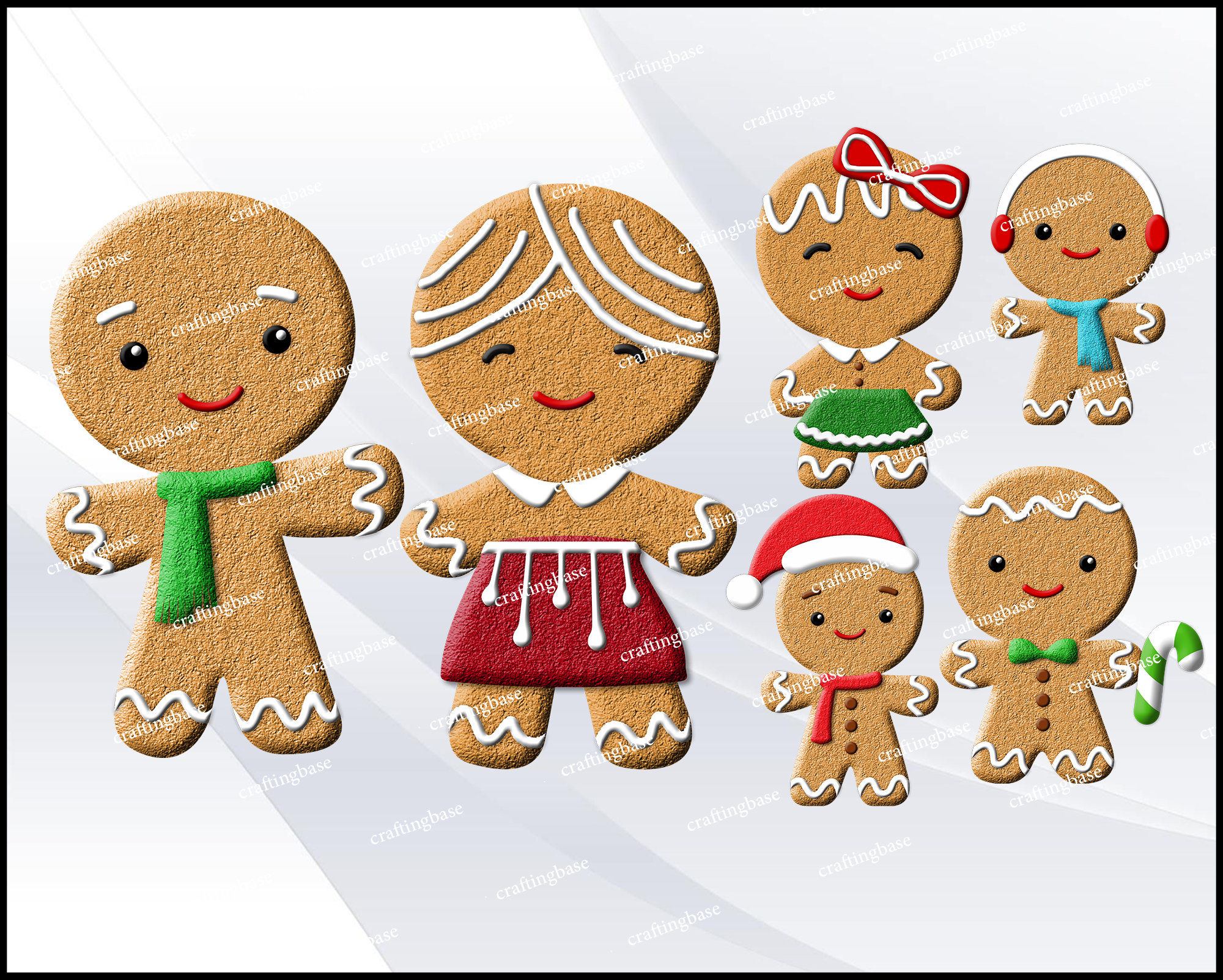 Cute Gingerbread Family Png, Winter Christmas Gingerbread Family Cookie ...