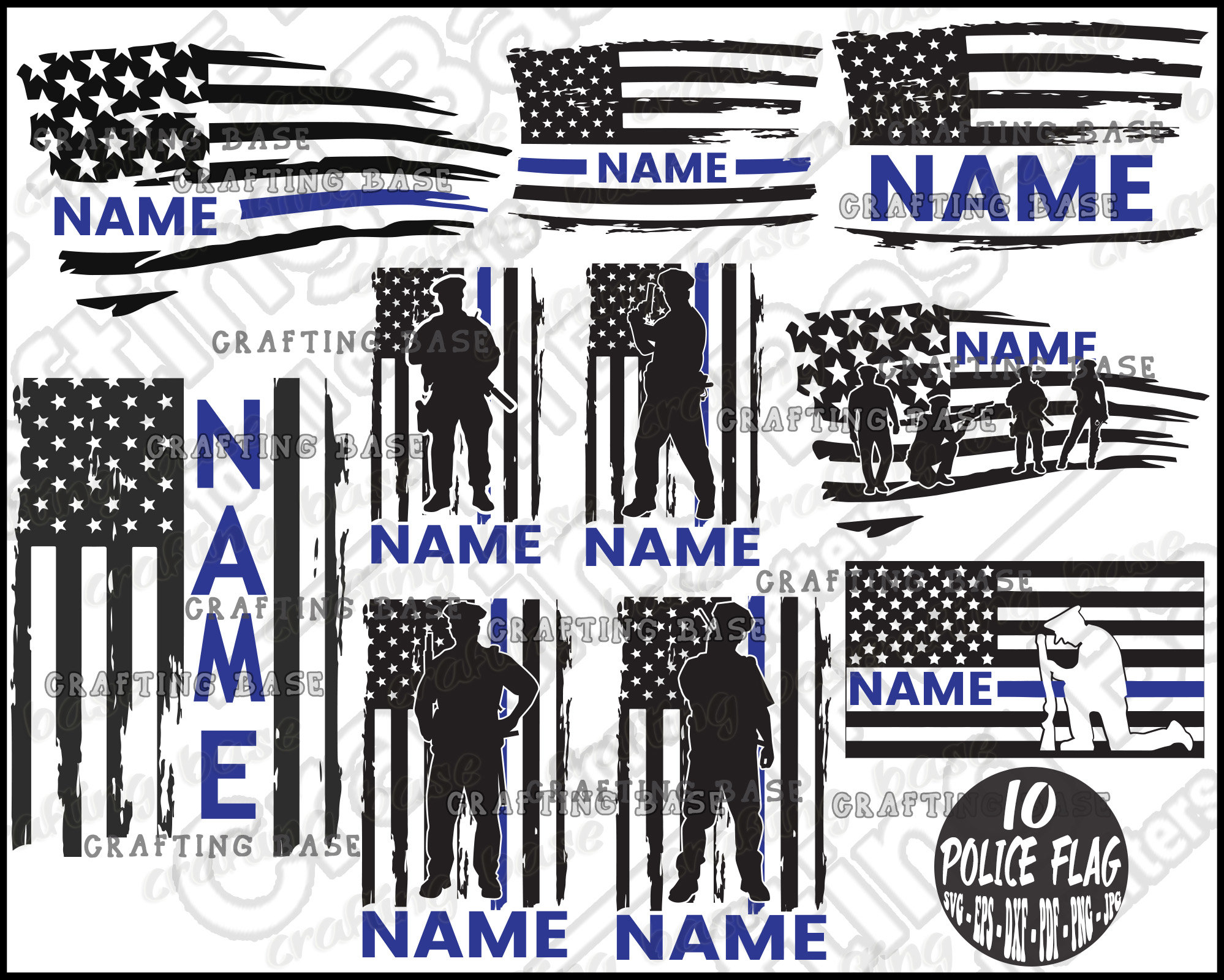 Police Flag Svg, Police Svg, Flag Name Svg, Distressed Flag, Badge Name ...