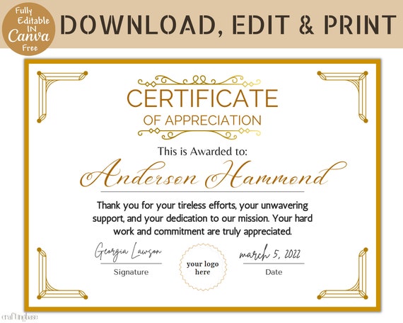 Thank You Certificate Template