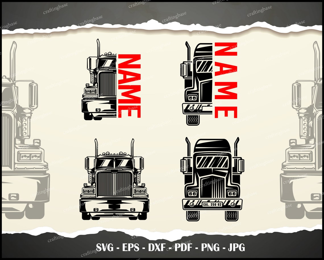 Semi Truck Name Svg, Semi Truck Svg, Monogram Svg, Split Monogram Svg ...