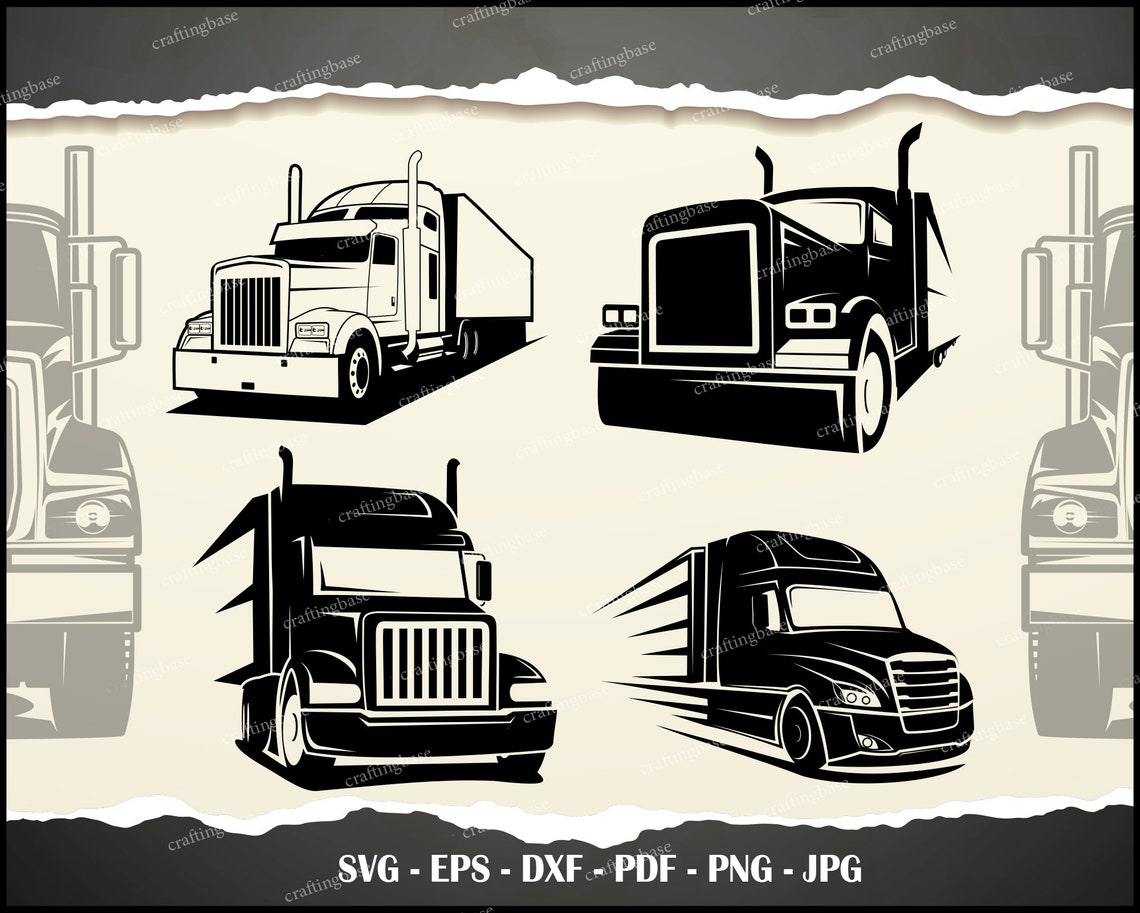 Big Truck Svg, Monogram Svg, Split Monogram Svg, Truck Svg, Semi Truck ...