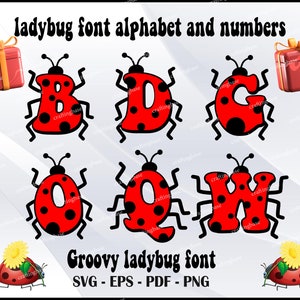 Ladybug Font Letters Aphabet Svg, Birthday Girl Boy Svg, Ladybug SVG, Birthday Svg, Boy Svg ...
