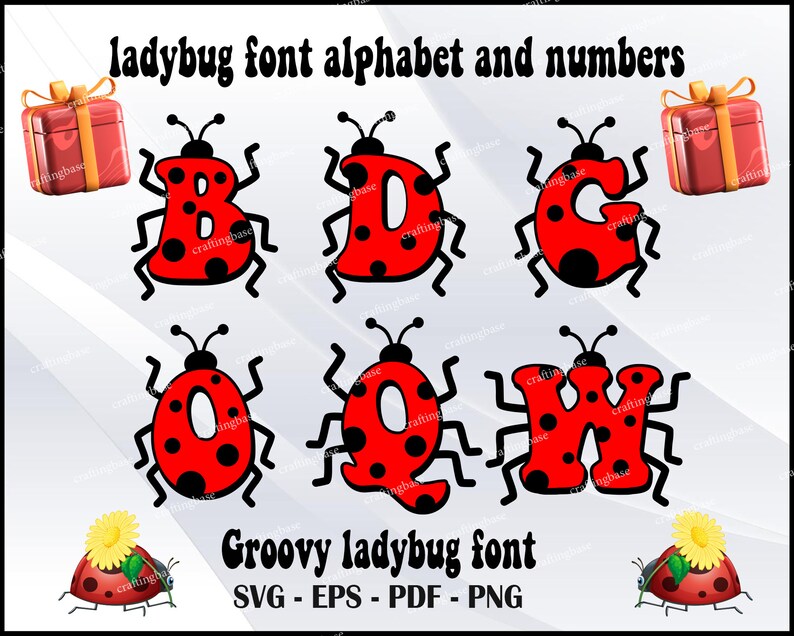 Ladybug Font Letters Aphabet Svg, Birthday Girl Boy Svg, Ladybug SVG ...
