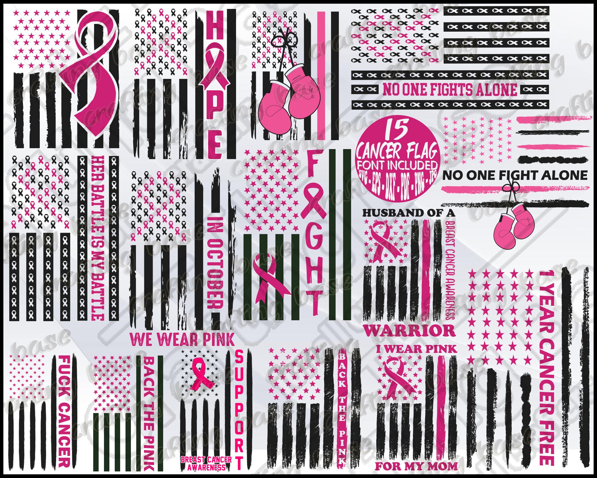 Cancer Usa Flag Svg, Fight Svg, Cancer Svg, Fight Flag Svg, Breast ...