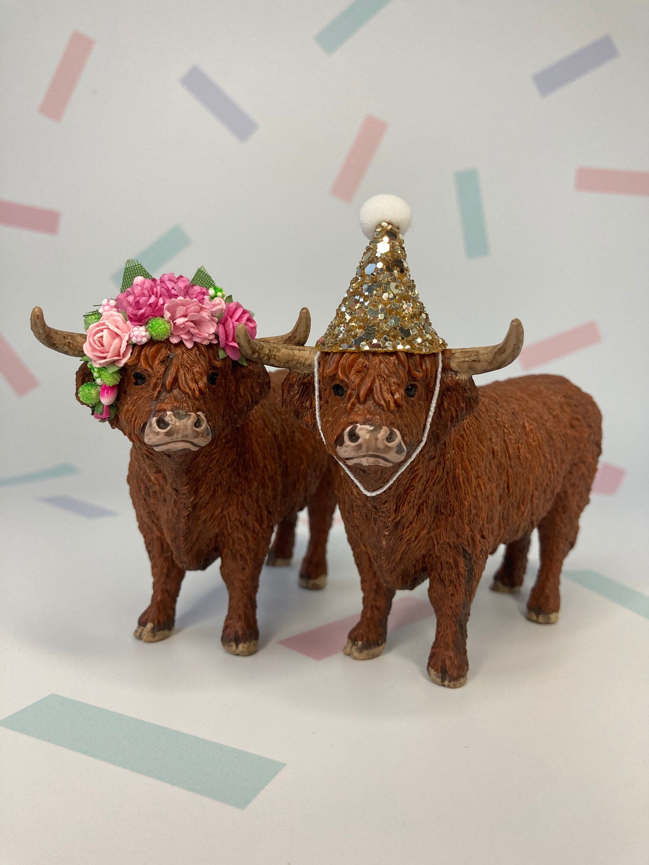 Highland Cow Bull Party Animal Cake Topper Keepsake - Etsy UK