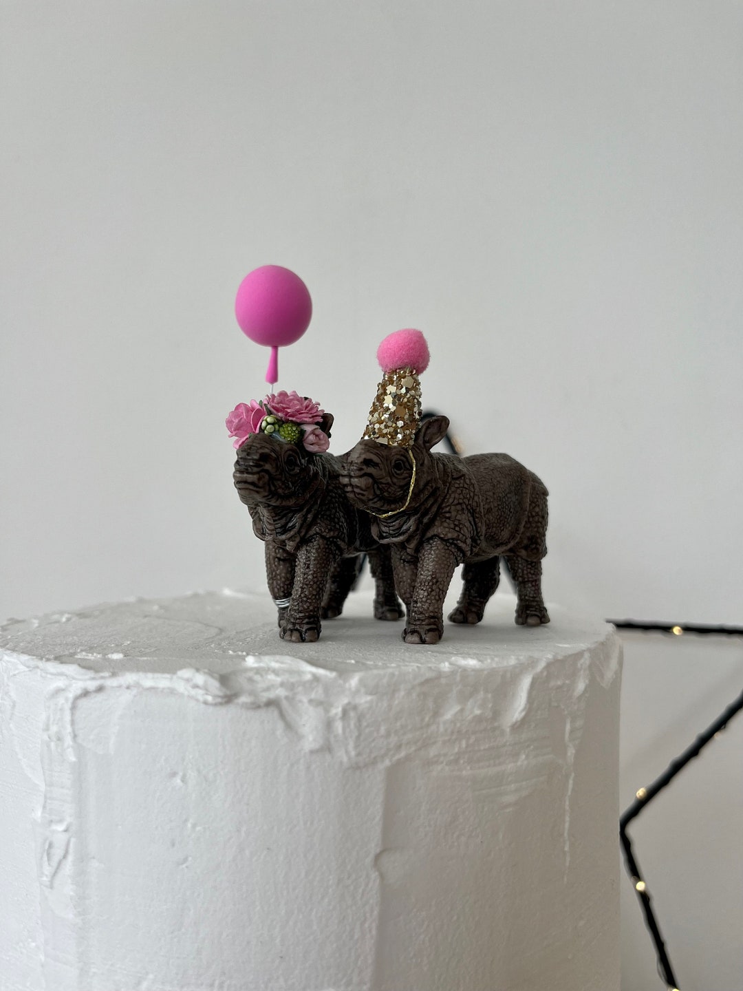 Rhino Baby Party Animal Cake Topper Keepsake - Etsy