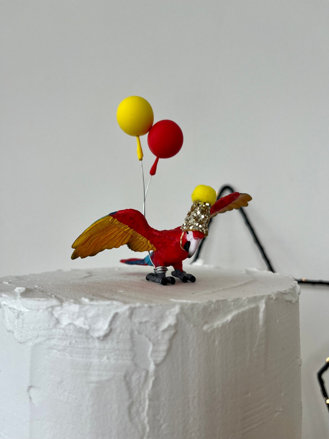 Macaw Party Animal Cake Topper Keepsake - Etsy