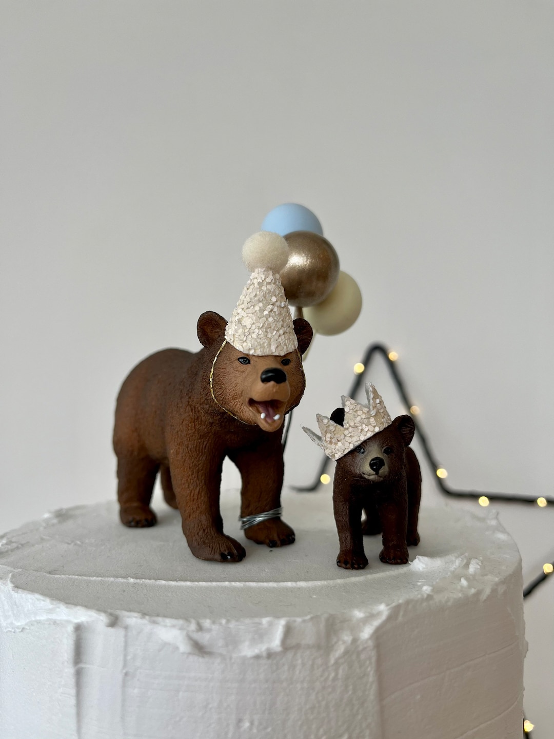 Grizzly Bear & Baby Bear Duo Party Animal Cake Topper Keepsake - Etsy