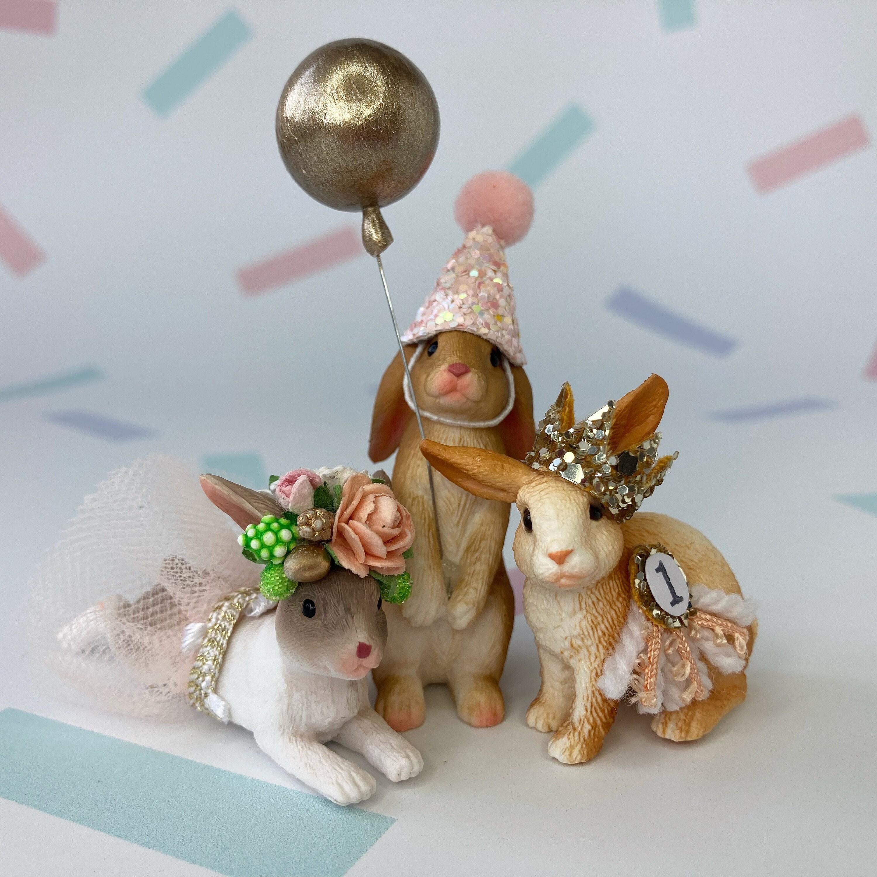 Sitting Rabbit Bunny Party Animal Cake Topper Keepsake - Etsy