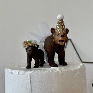 Grizzly Bear & Baby Bear Duo Party Animal Cake Topper Keepsake - Etsy