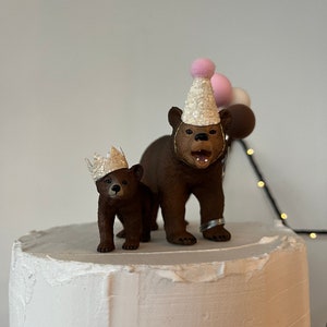 Grizzly Bear & Baby Bear Duo Party Animal Cake Topper Keepsake - Etsy