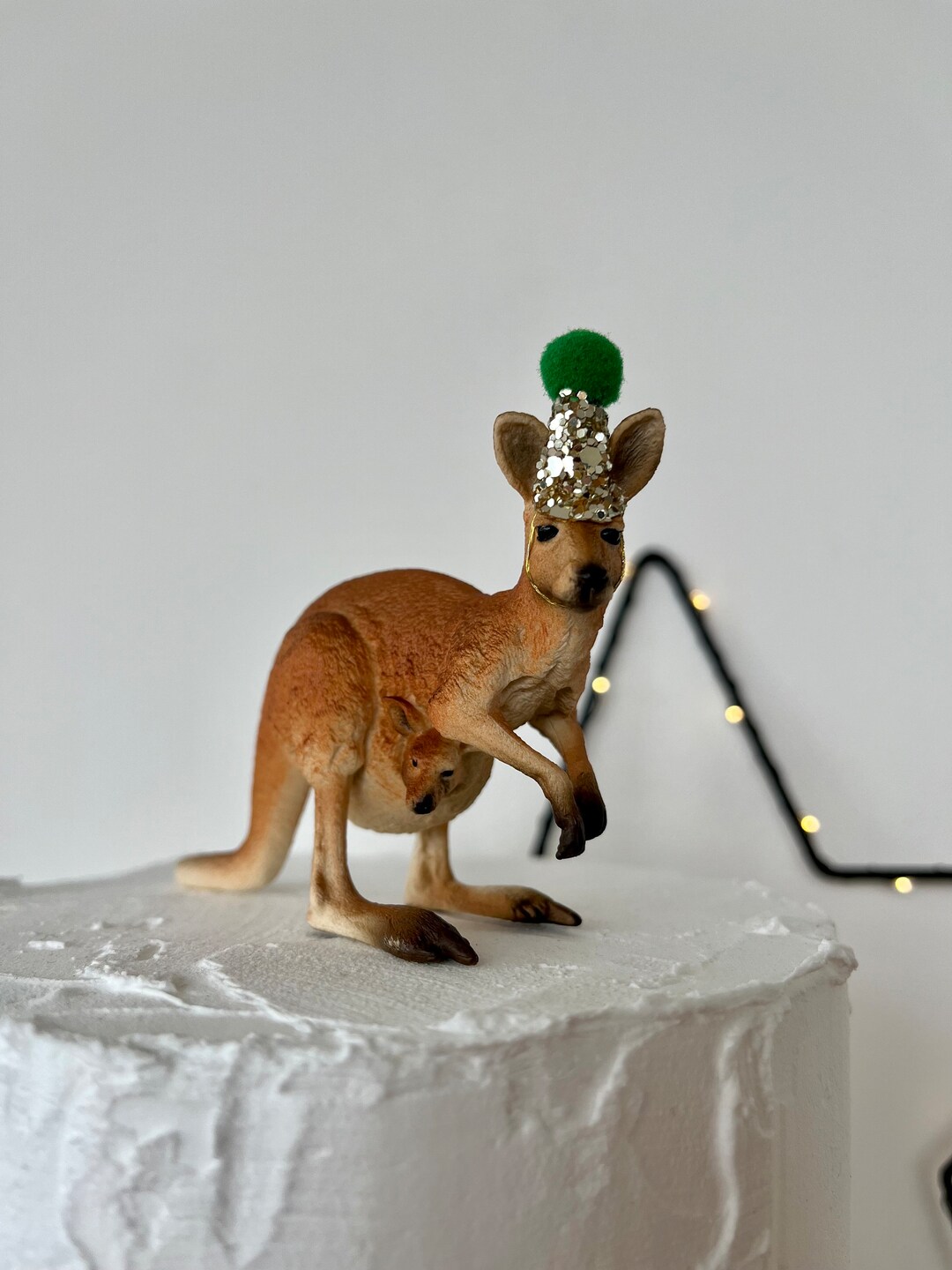 Kangaroo Party Animal Cake Topper Keepsake - Etsy