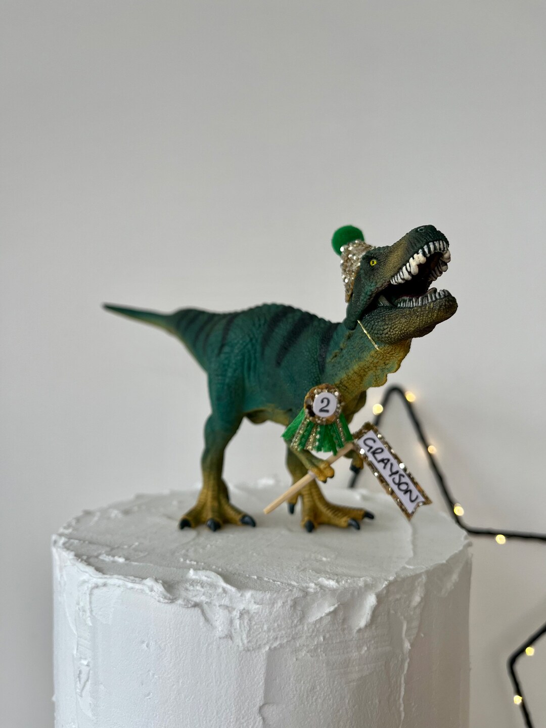 T-rex Juvenile Dinosaur Party Animal Cake Topper Keepsake - Etsy UK